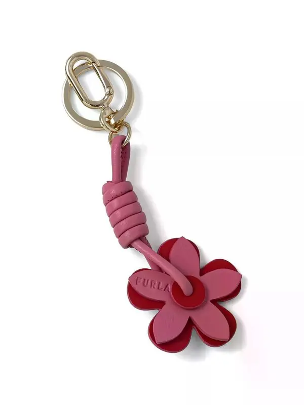 Furla Flower Charm Keyring - Pink