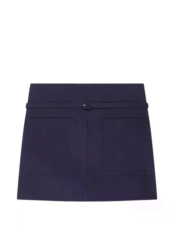 COURREGES Pocket Belted Mini Skirt - Blue