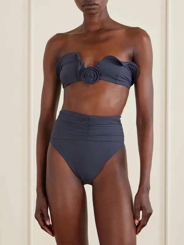 Magda Butrym Floral-appliquéd Bikini Top