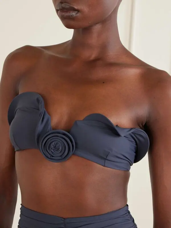 Magda Butrym Floral-appliquéd Bikini Top