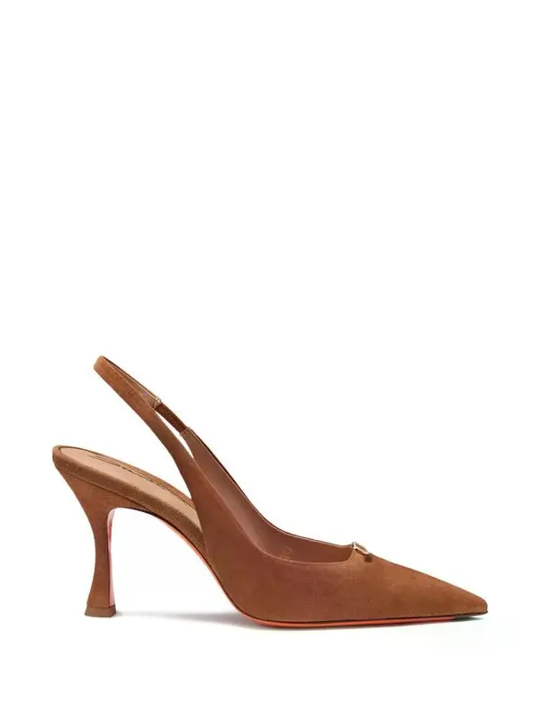 Santoni Pointed-toe Slingback Pumps - Brown
