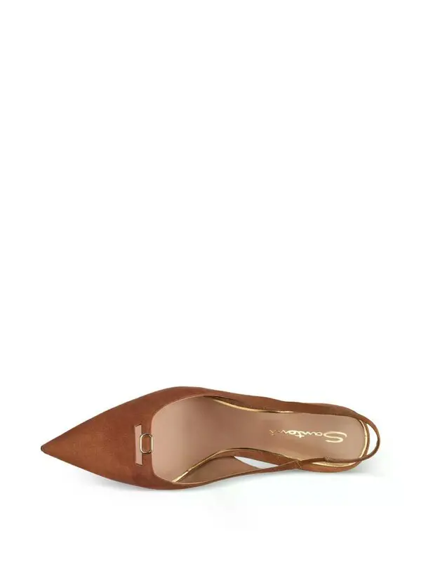 Santoni Pointed-toe Slingback Pumps - Brown