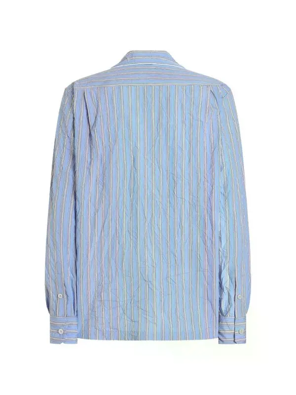 Dolce & Gabbana Crinkled Striped Fabric Vanity Shirt - Blue