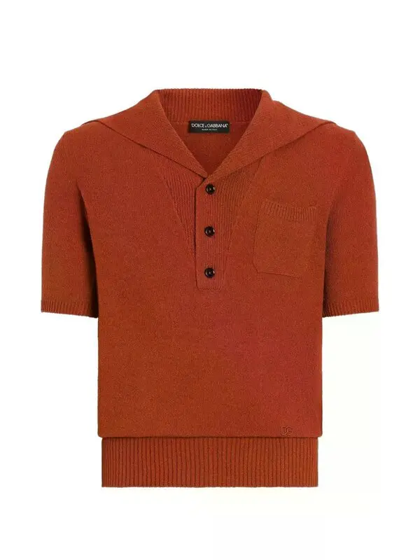 Dolce & Gabbana Smooth-knit Polo Shirt - Brown