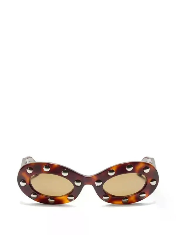 Valentino Garavani Oval Acetate Glasses - Brown