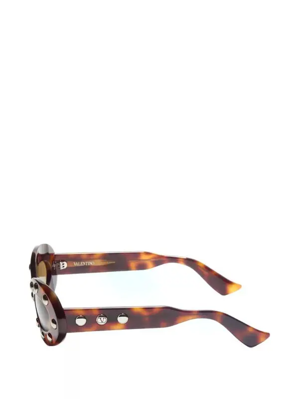 Valentino Garavani Oval Acetate Sunglasses - Brown