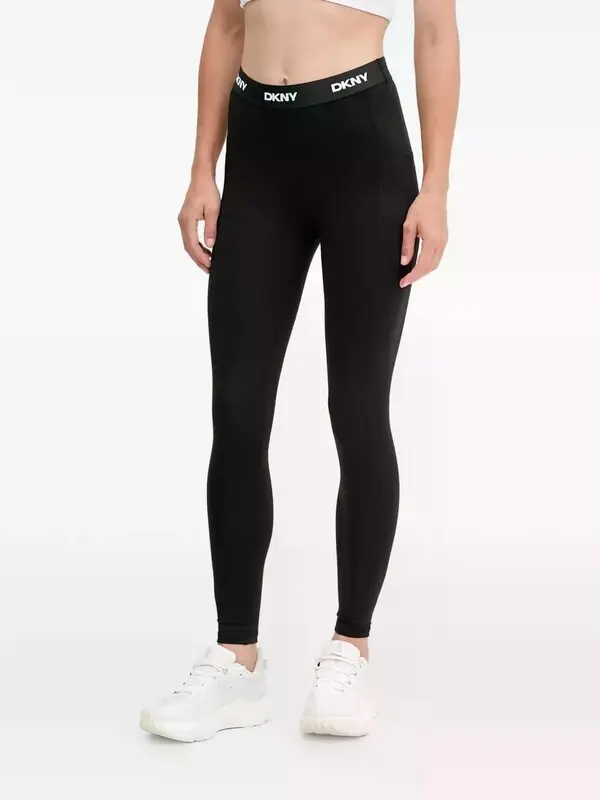 Dkny Logo Waistband Leggings - Black