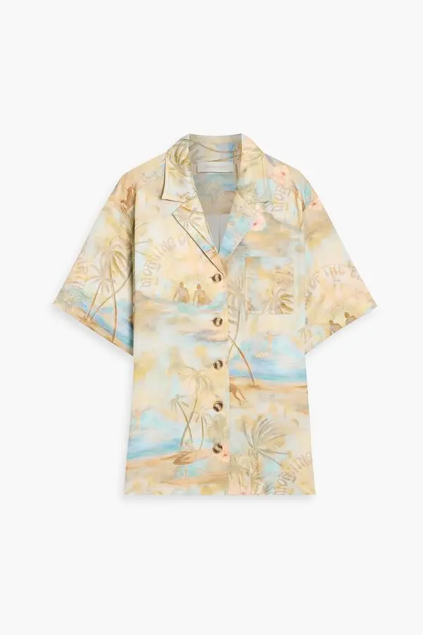 Zimmermann Printed Twill Shirt - Sky Blue