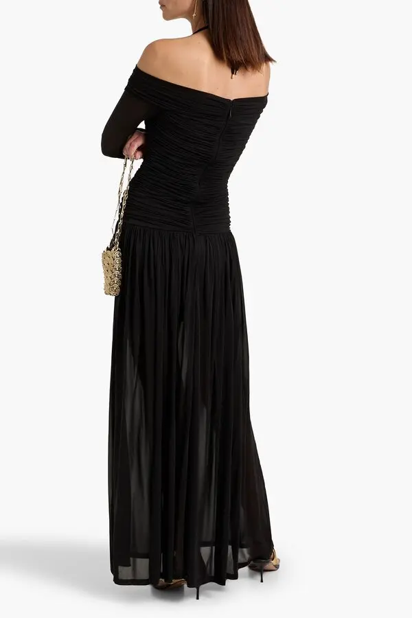 Zimmermann Cutout Ruched Jersey Halterneck Maxi Dress