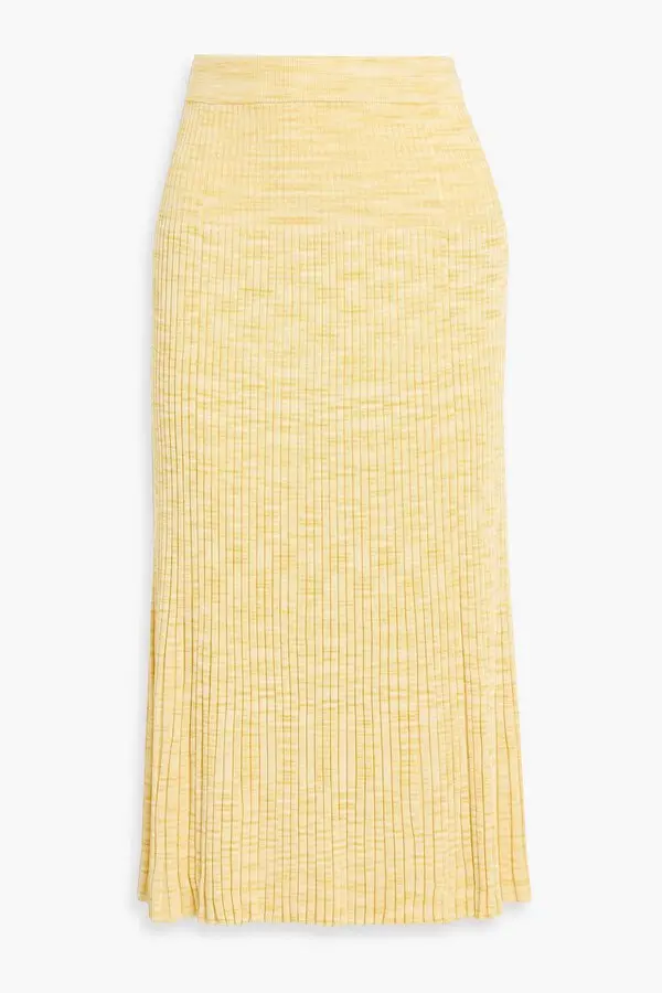 Zimmermann Ribbed-knit Midi Skirt - Yellow