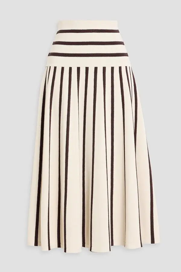 Zimmermann Striped Jacquard-knit Midi Skirt - Cream