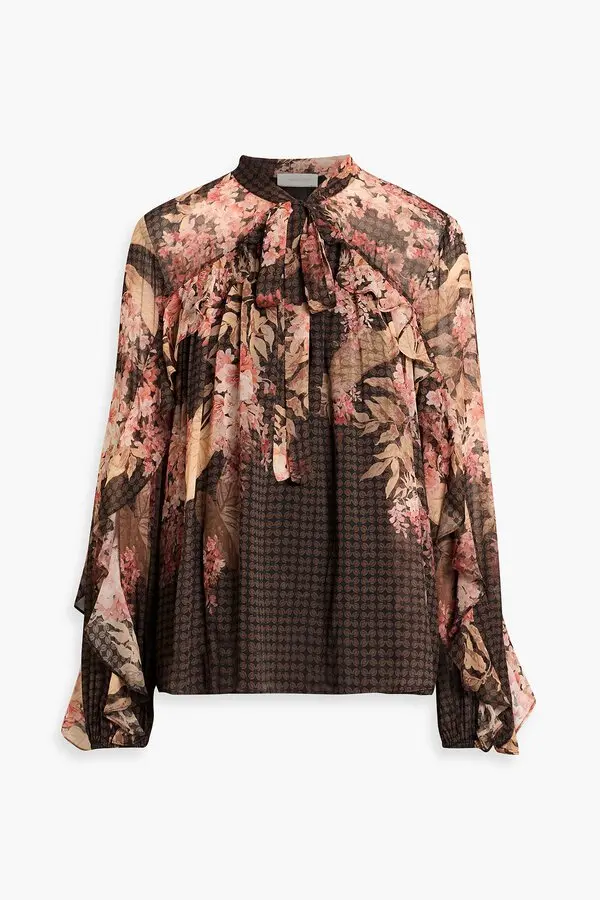 Zimmermann Printed Chiffon Blouse - Black
