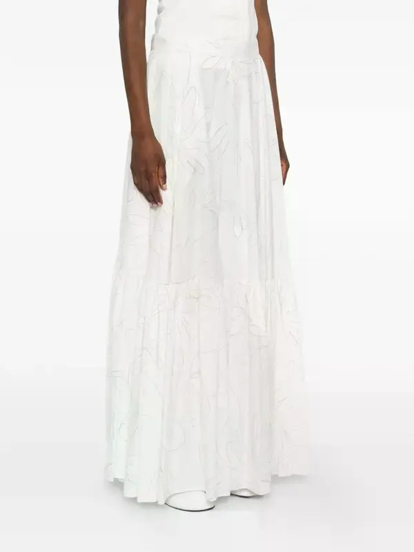 Plan C Floral-print Tiered Maxi Skirt