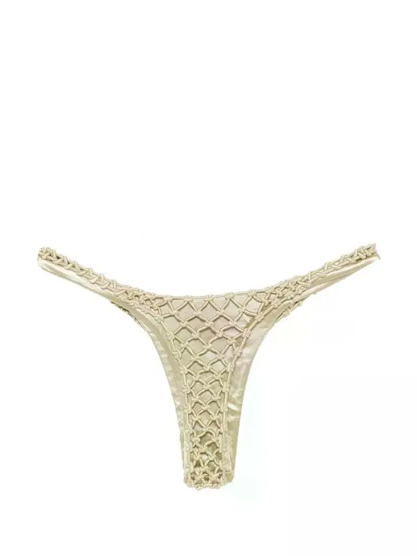 ISA BOULDER Corara Macrame Bikini Bottom - Gold