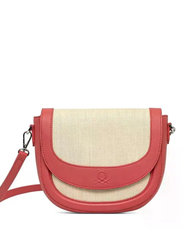 BENETTON Woven Logo Crossbody Bag - Pink