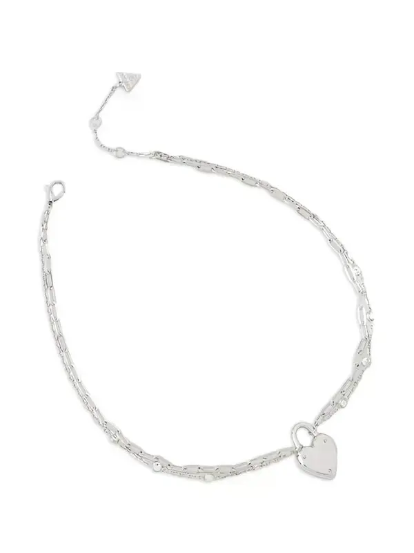 Guess Heart Pendant Necklace - Silver