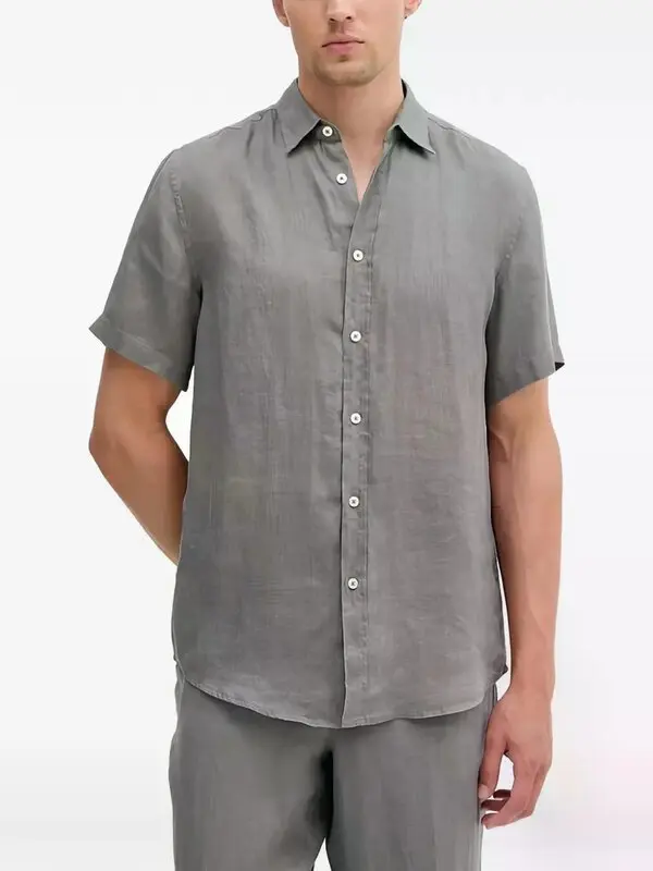 BENETTON Buttoned Short-sleeve Shirt - Grey