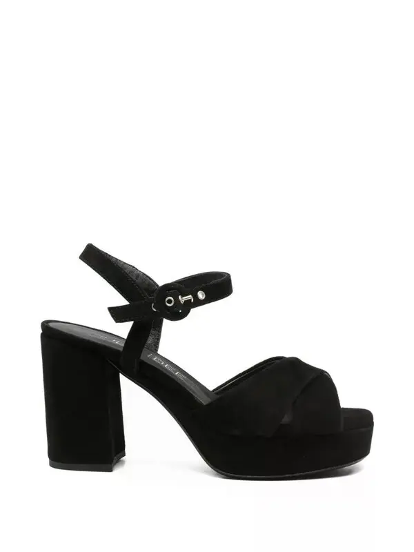 JULIE DEE Crossover-strap Sandals - Black