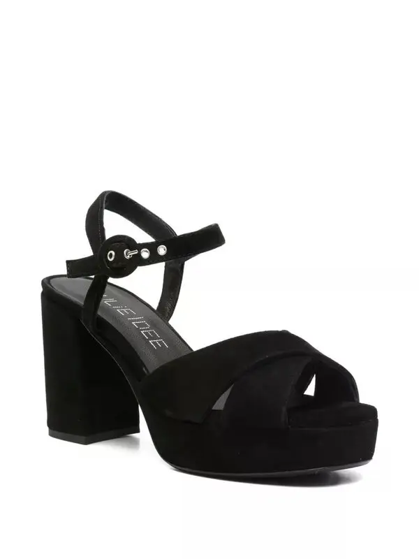 JULIE DEE Crossover-strap Platform Sandals - Black