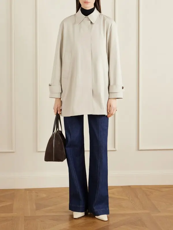 Theory Cotton-blend Gabardine Trench Coat - Neutrals