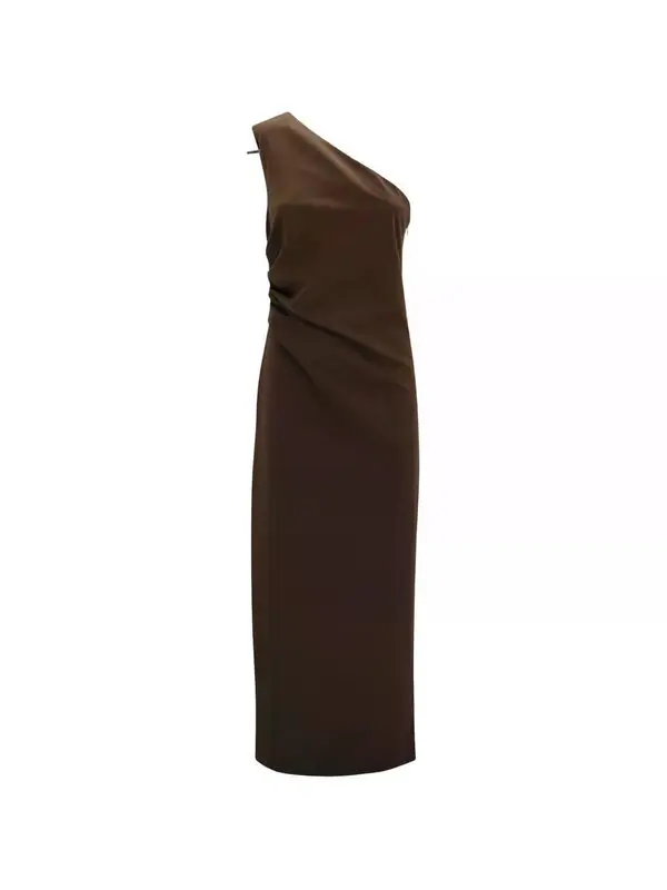 P.a.r.o.s.h One-shoulder Ruched Dress - Brown