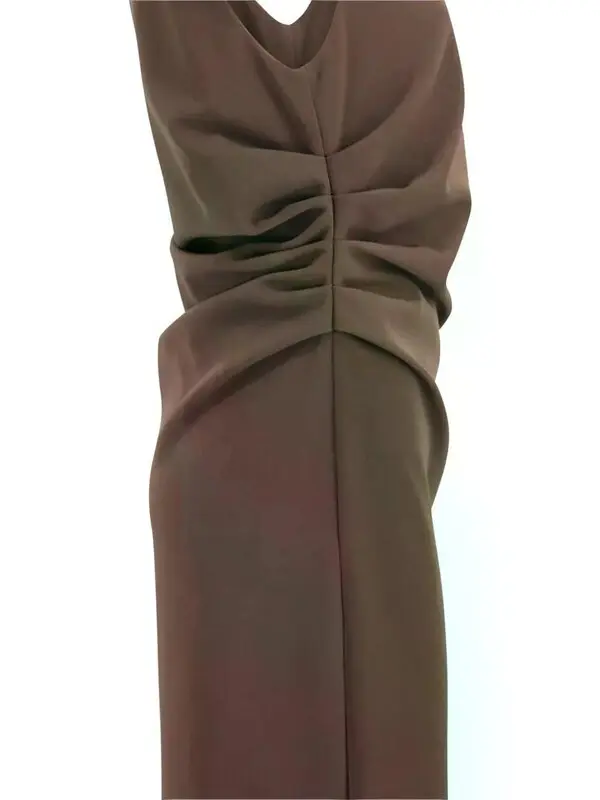 P.a.r.o.s.h One-shoulder Ruched Dress - Brown