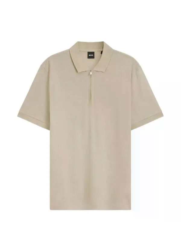 BOSS Half-zip Polo Shirt - Neutrals