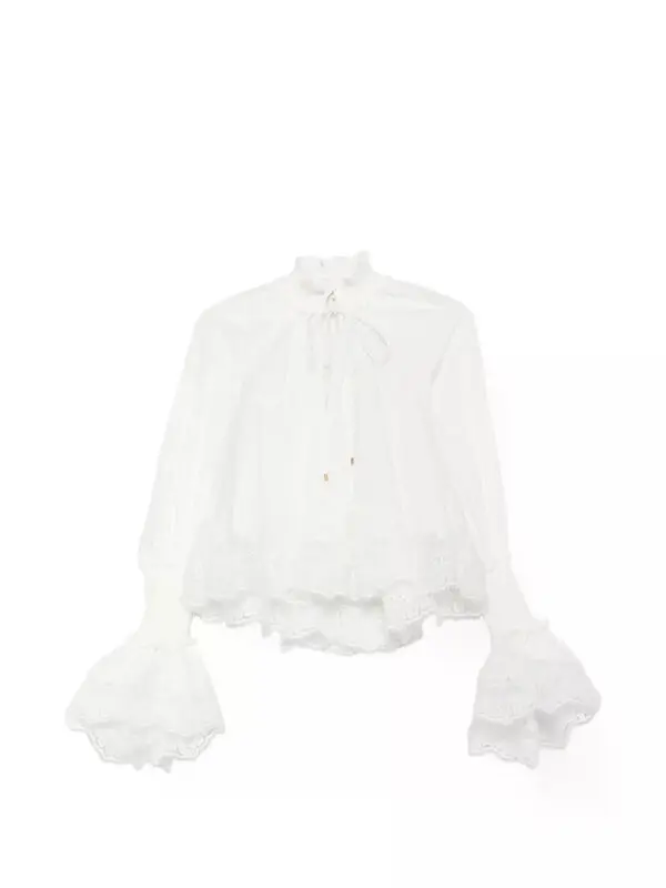 Zimmermann Alchemy Lace-trim Gathered Shirt - White