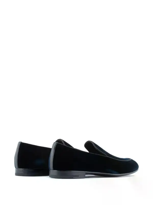 Giorgio Armani Logo-debossed Velvet Loafers