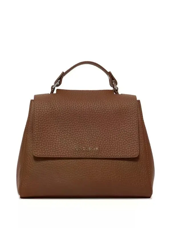 ORTIGNI Top Handle Flap Bag - Brown