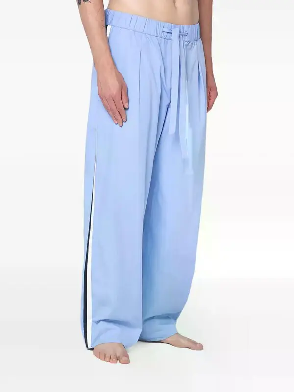 TEKLA Logo-patch Tie-waist Pajama Pants