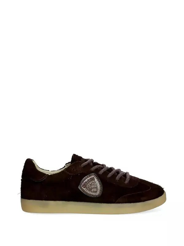 BLAUER. Appliqué Lace-up Sneakers - Brown