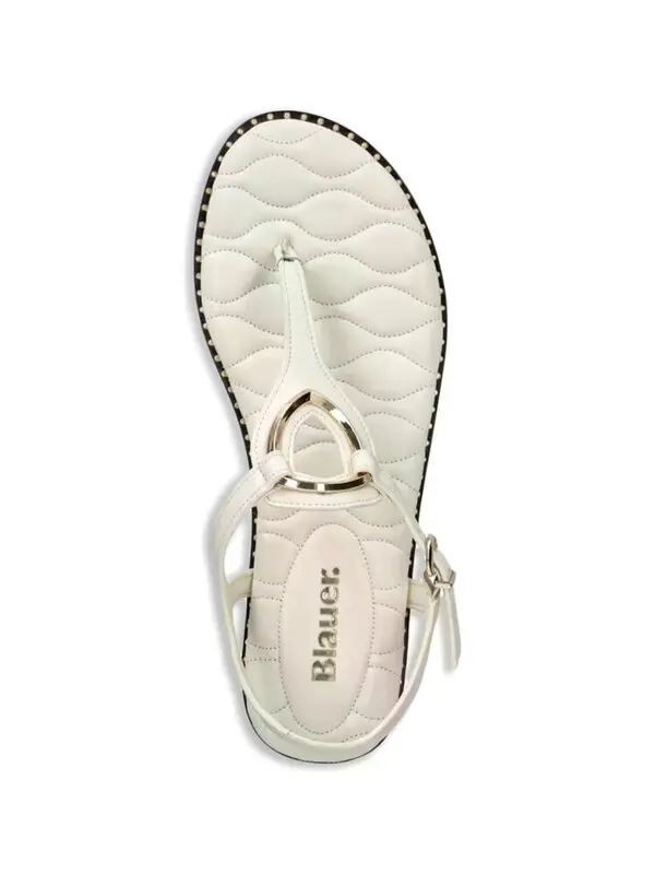 BLAUER. Leather Flat Sandals