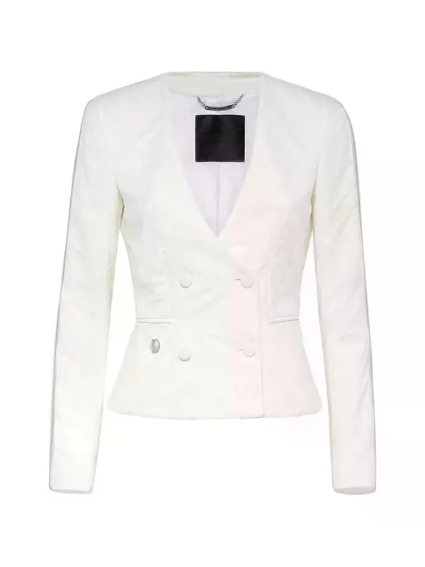Philipp Plein Fitted Double-breasted Blazer - White