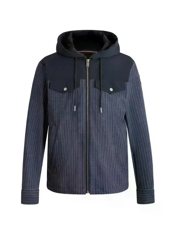 Fusalp Rocelan Pinstriped Hooded Bomber Jacket - Blue