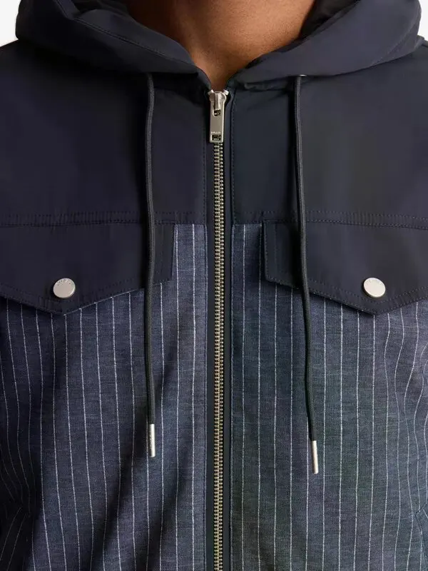 Fusalp Rocelan Pinstriped Hooded Bomber Jacket