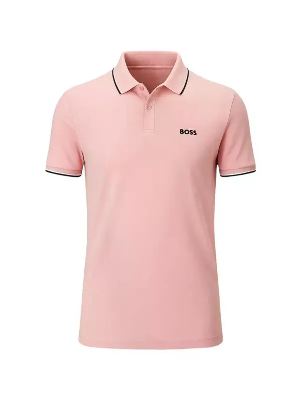 BOSS Piped Trim Polo Shirt - Pink