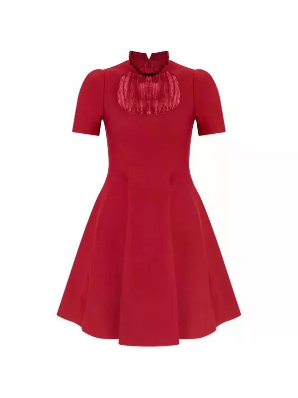 Alexander McQueen Ruffled-neck Mini Dress - Red