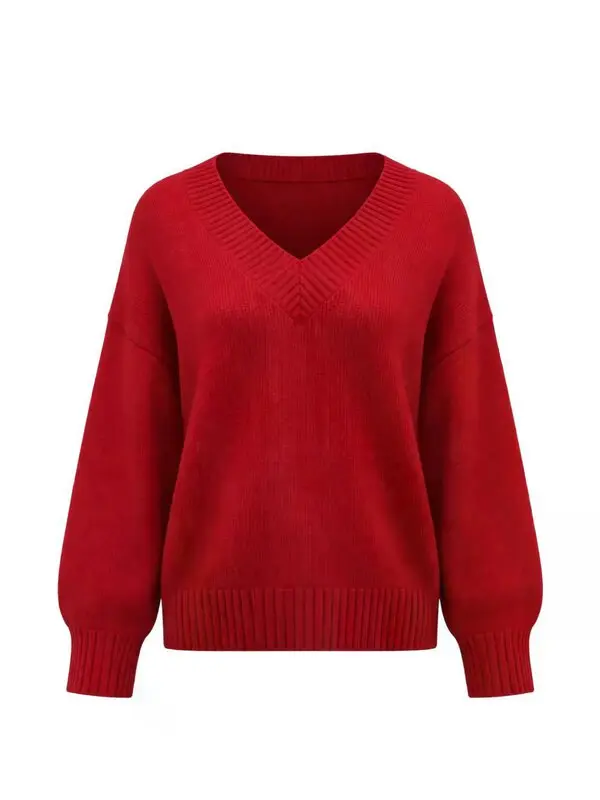 REFORMATION Jadey V-neck Sweater - Red