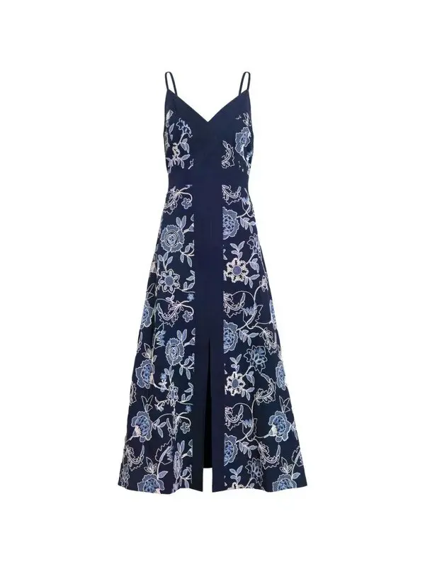 Tanya Taylor Madden Floral-print Midi Dress - Blue