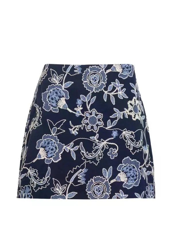 Tanya Taylor Ari Floral-print Skirt - Blue