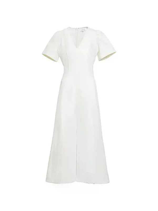 Tanya Taylor Renzo V-neck Midi Dress - White