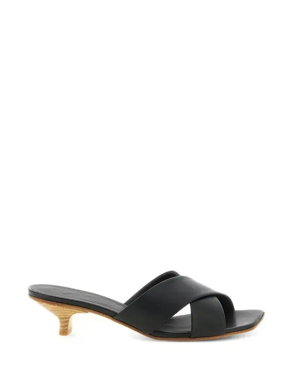 Vicini Square-toe Heeled Sandals - Black