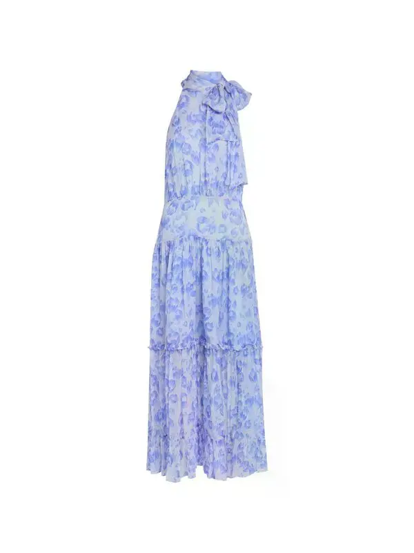 Rixo Bow Floral Dress - Blue