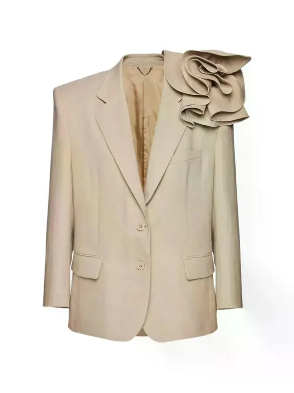 Magda Butrym Ruffled Blazer - Neutrals
