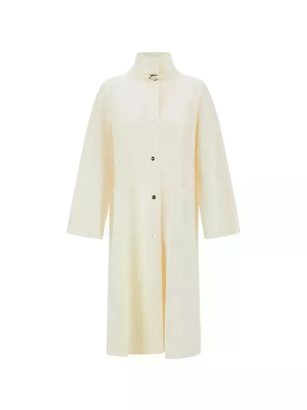 Herno Buttoned High-neck Coat - Neutrals