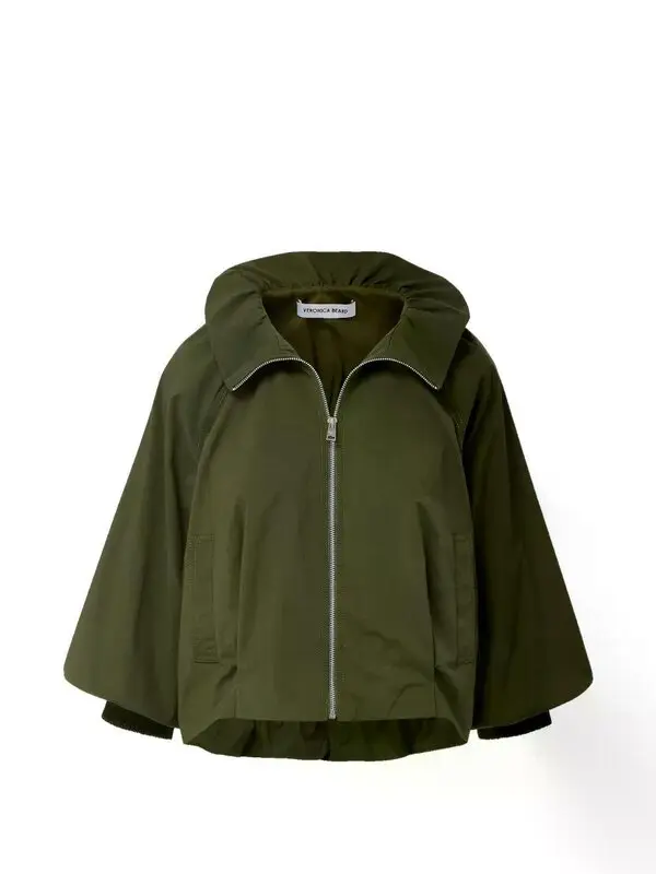 Veronica Beard Circe Zipped Hooded Jacket - Green