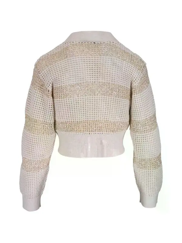 Brunello Cucinelli Cropped Striped Cardigan