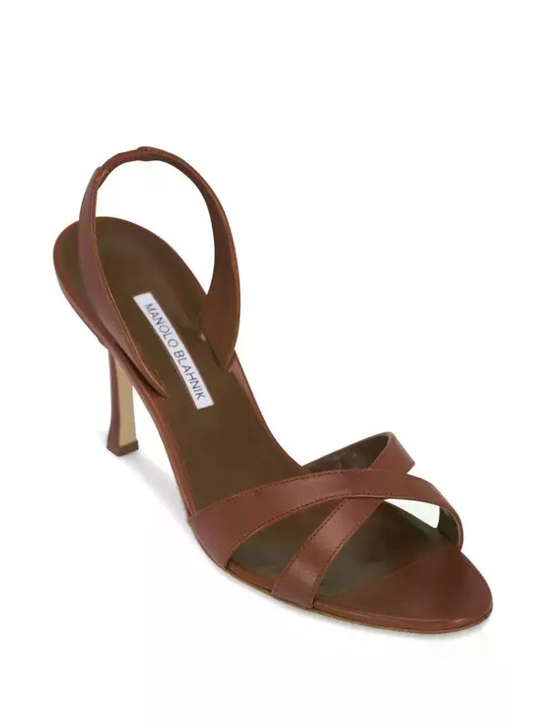 Manolo Blahnik Callasli Crossover-strap Sandals - Brown