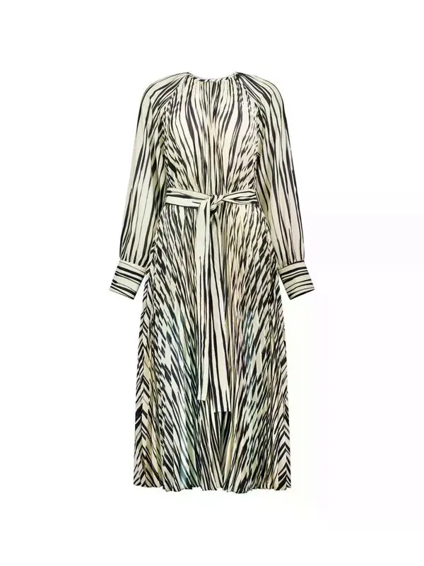 Proenza Schouler Striped Pleated Dress - Neutrals